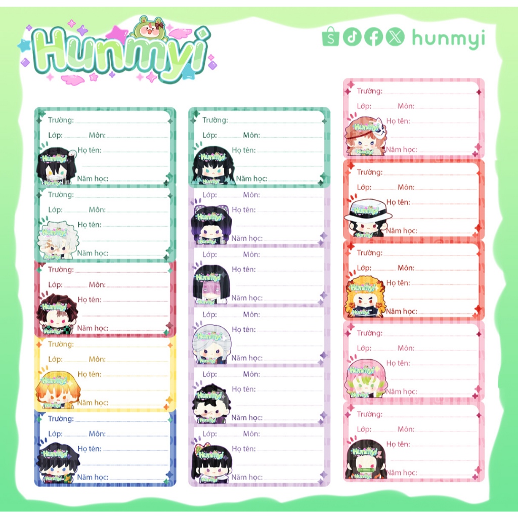 Anime/manga 10-sheet combo notebook label | Hunmyi Hunmyi Hunmyi Hunmyi ...