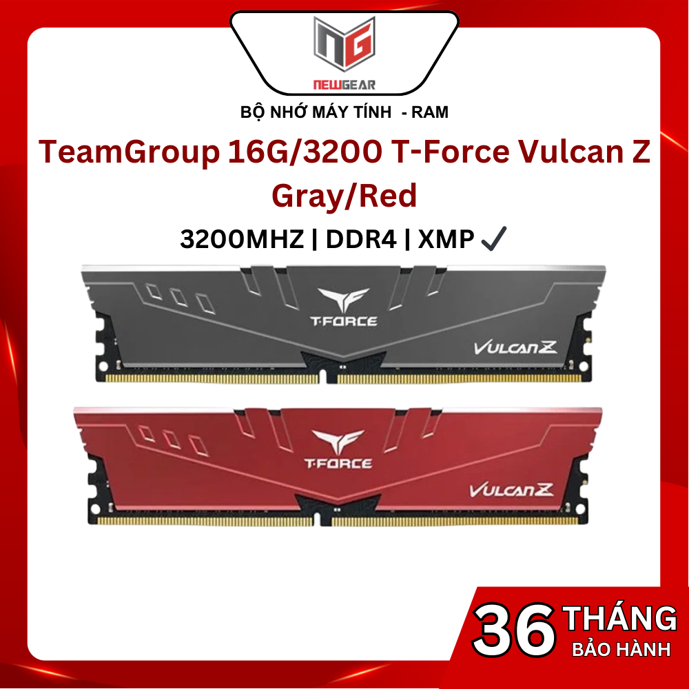 Ram TeamGroup 16G/3200 T-Force Vulcan Z Gray/Red - Strong Performance ...