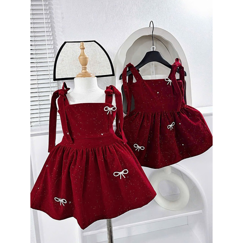 Velvet two-strap dress with bow tag Y SHAPE, beautiful, flowing one ...