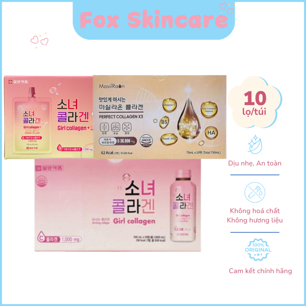 Girl Collagen + Perfect Collagen X3 Masilraon Korean Skin Beauty Drink ...