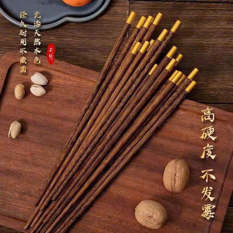 Set of 10 Pairs of Chicken Wing Chopsticks with Luxurious Gold-Coated ...