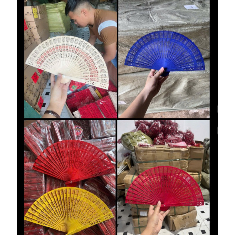 Small-sized agarwood fans, altar decorations, colored wooden fans to ...