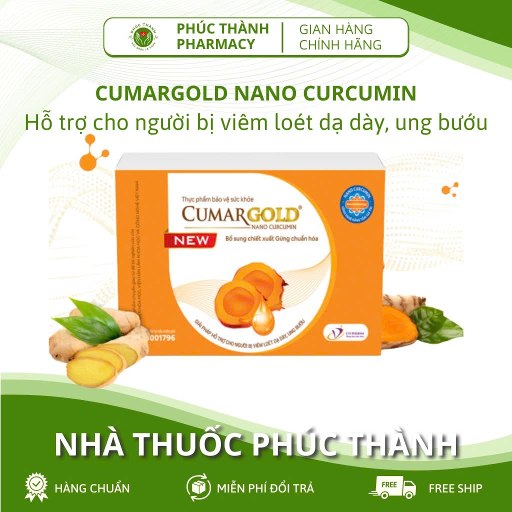 Cumargold New Nano Curcumin - helps reduce stomach and duodenal ulcers (Box of 3 blisters x 10 ...
