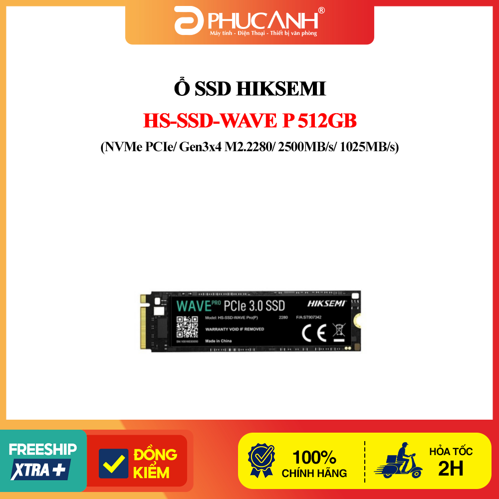 HIKSEMI HS-SSD-WAVE P 512Gb SSD (NVMe PCIe/ Gen3x4 M2.2280/ 2500MB/s ...