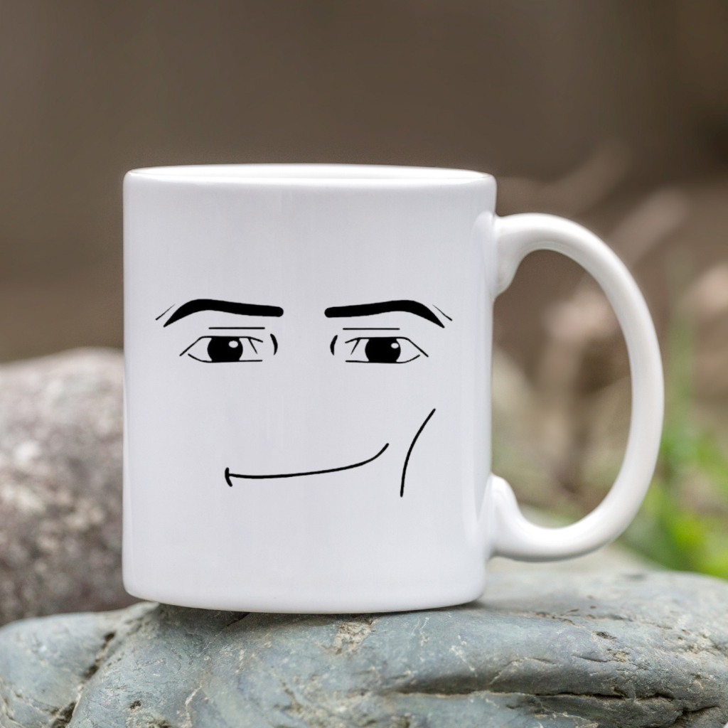Ceramic cup Ceramic cup printed with funny Roblox face meme used as a ...