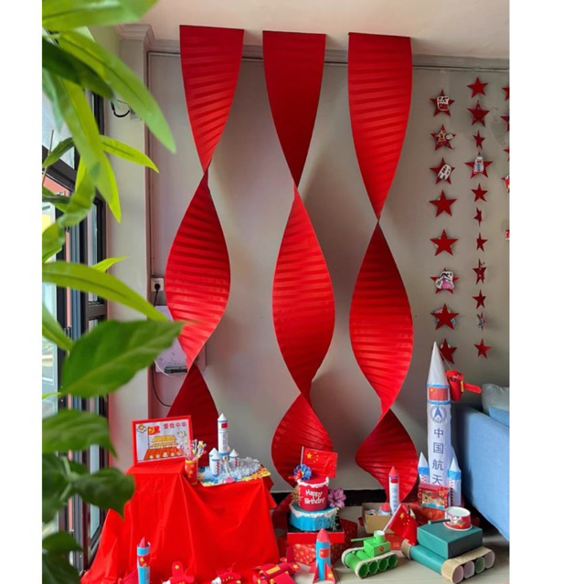 Long wavy paper strips hanging from the ceiling for decoration CNY ...