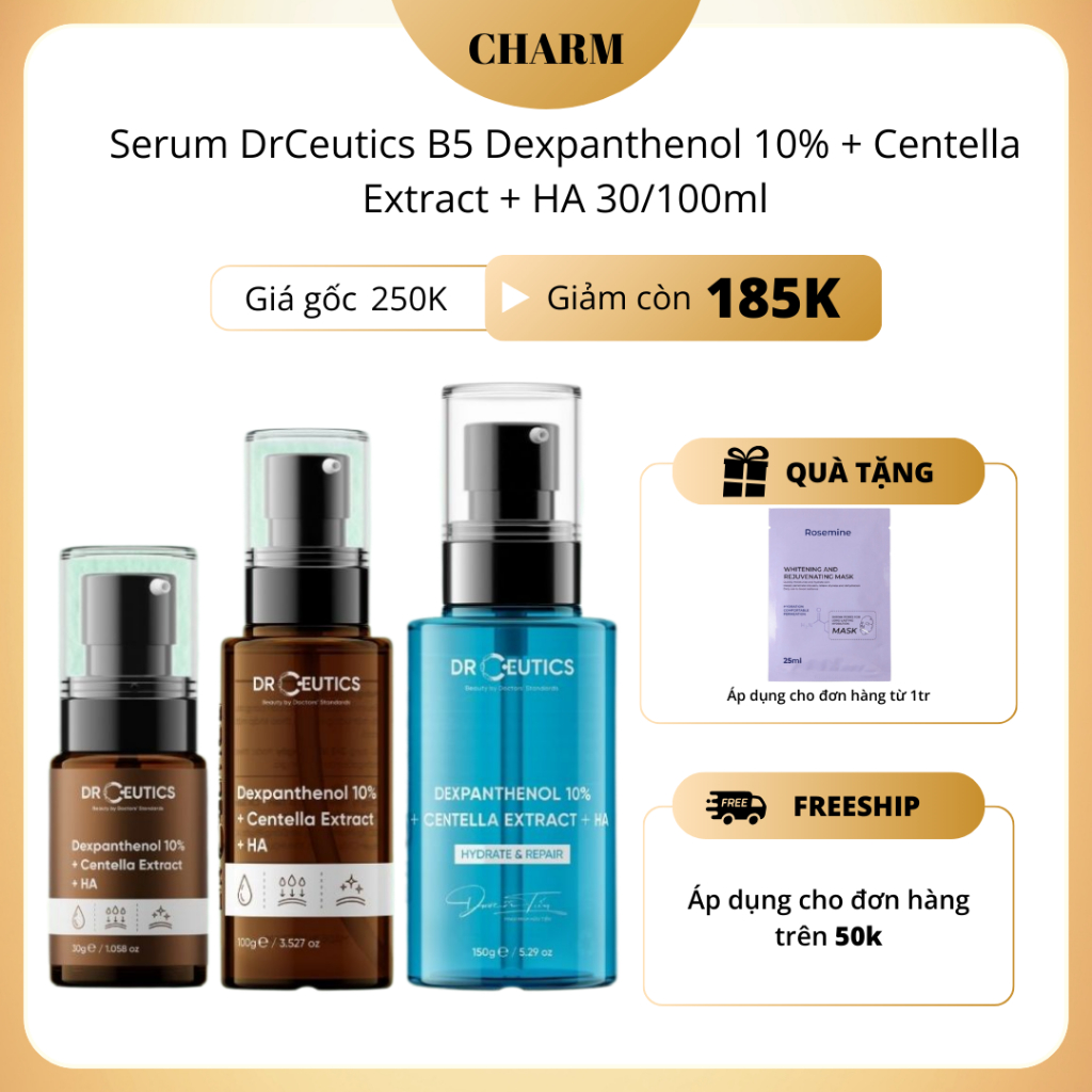 Serum DrCeutics B5 Dexpanthenol 10% + Centella Extract + HA 30/100ml | Shopee Malaysia