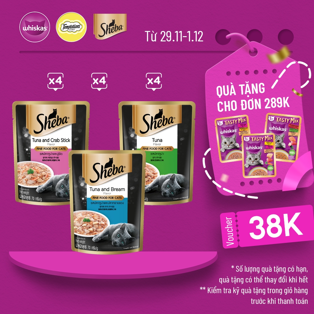 Sheba Pate for gourmet cats - Sauce adult cat food, 70g, 12 packs ...