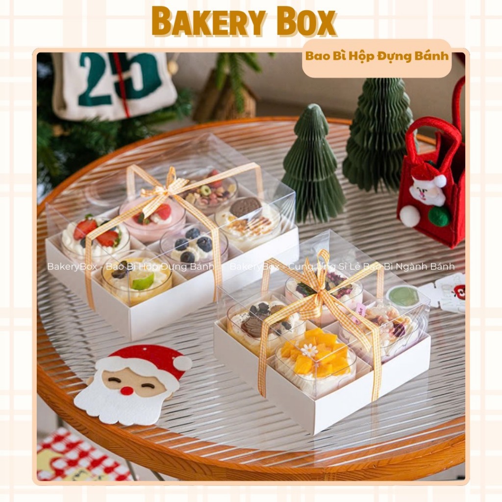 10 Paper Containers with Mica Lid, for Cakes, Cupcakes, Muffins, Cold ...