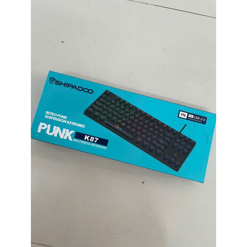 Shipadoo K87 mechanical keyboard, beautiful 7-color led round button ...