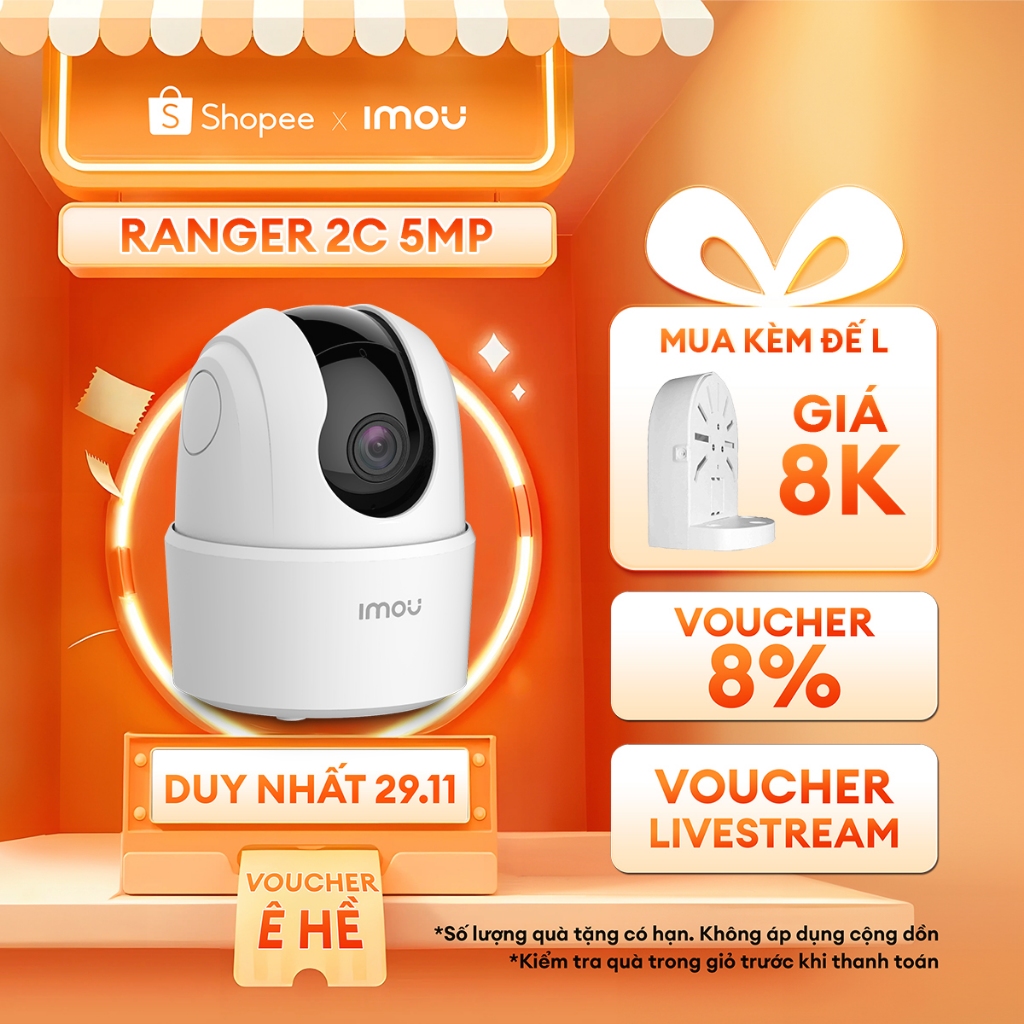 Imou Ranger 2C Indoor Wifi Camera (5MP)/ Ranger SE (4MP) I IPC-TA42P I Conversation | Shopee ...