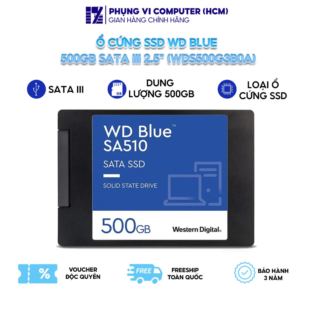 Wd Blue 500GB SATA III 2.5 SSD Hard Drive" (WDS500G3B0A) - Genuine ...