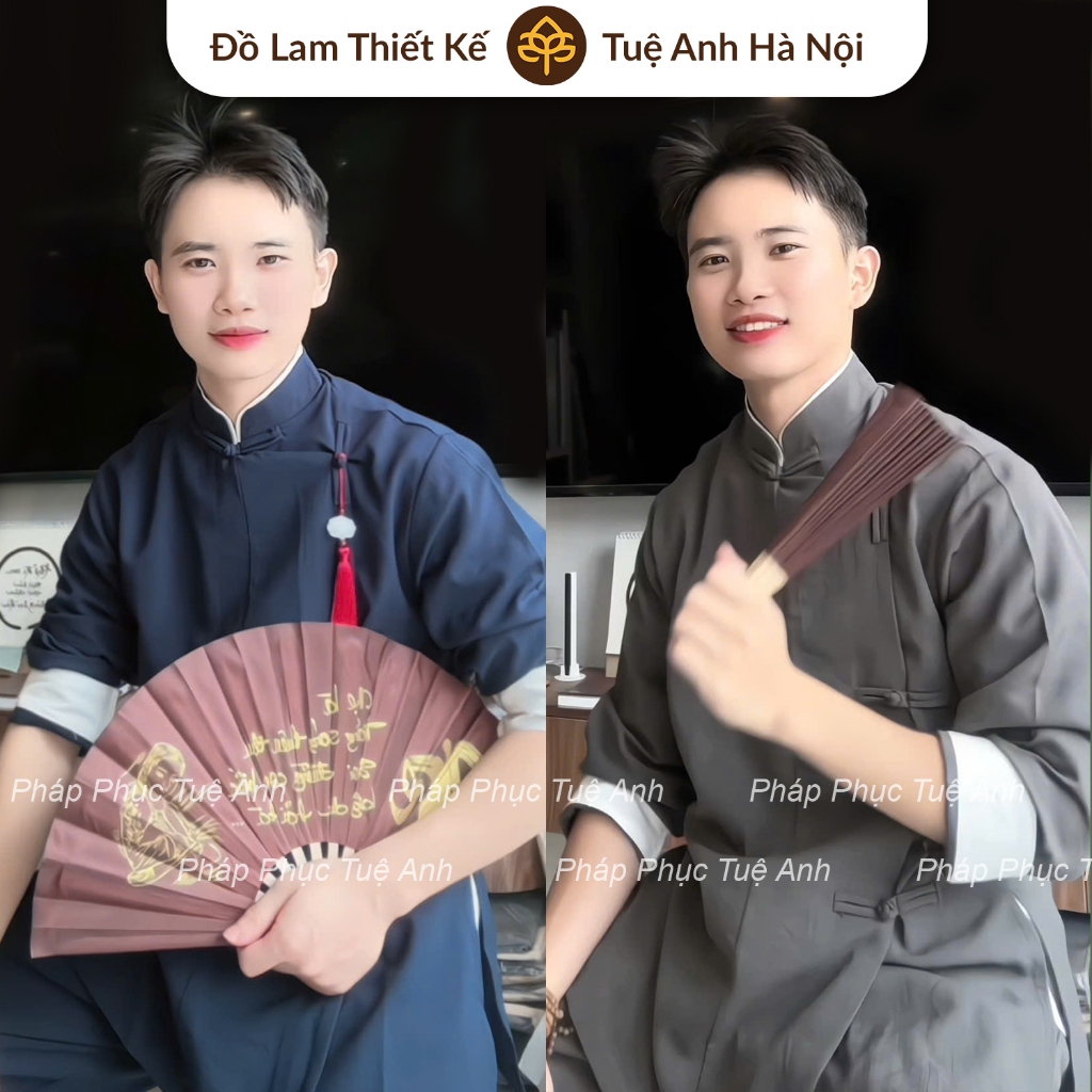 Blue clothes to go to Bao Nghiem Pagoda, dharma clothes for men/women ...