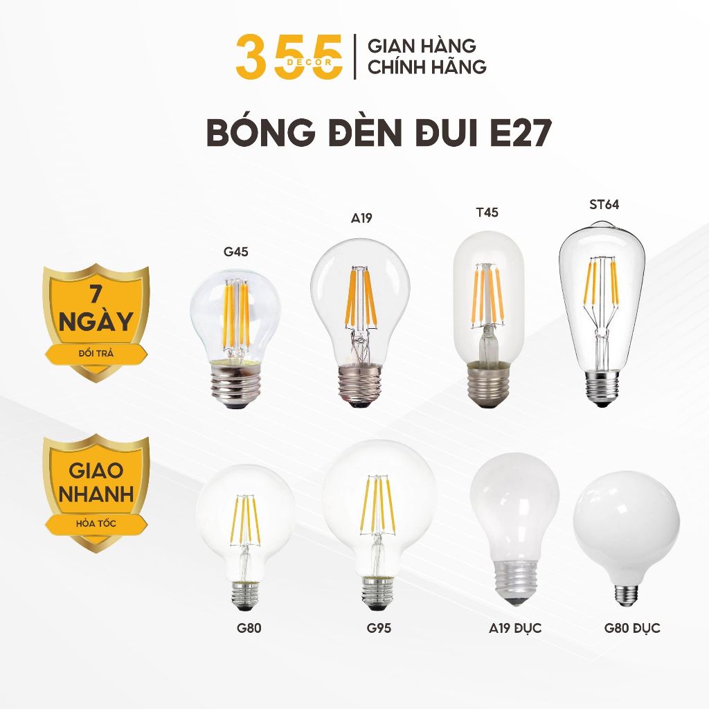 Led Bulb E27 355 Decor Lighting Super Bright 4W-8W Yellow LED Bulb G45 ...