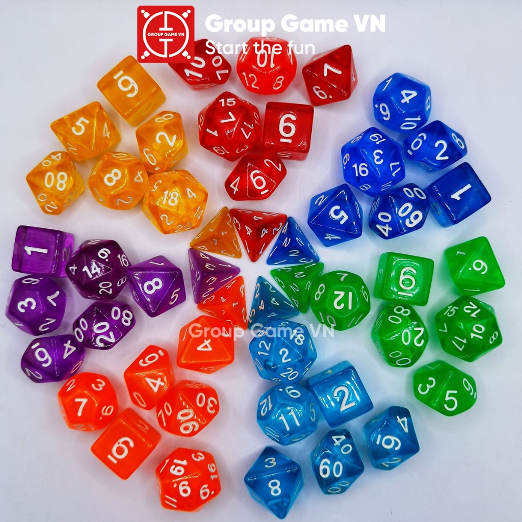 Set of 7 multi-sided dice in many colors to choose from, Dice from 4 to ...