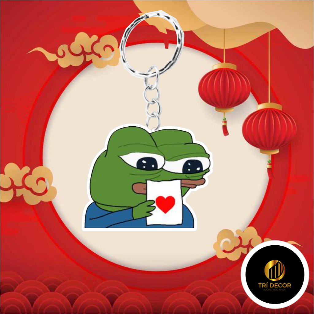 Pepe green frog mica keychain with emotions - decor shop | Shopee Malaysia