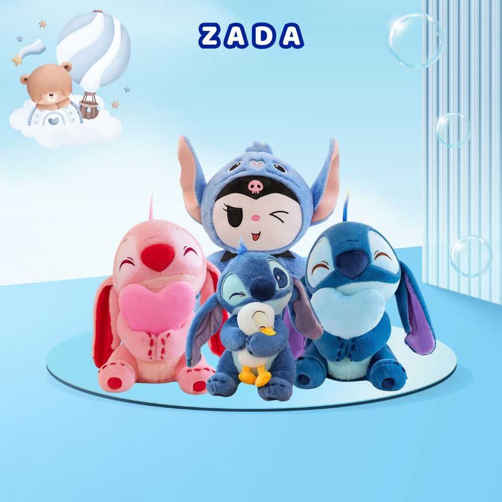 Stitch teddy bear holding a duck, ZADA mini slanted eye koromi teddy ...
