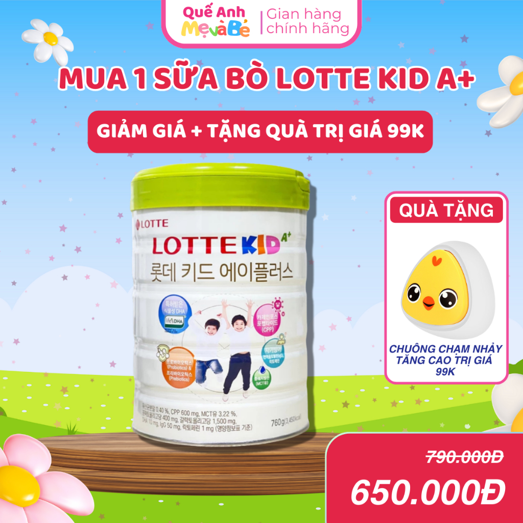 Lotte Kid A+ Korean Cow's Milk Calcium Supplement Powdered Milk Helps ...