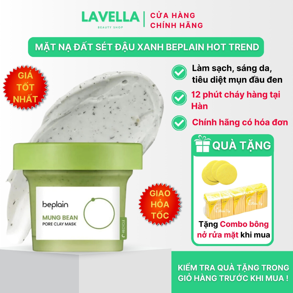 Beplain clay mask 120ml, Beplain green bean clay mask to reduce ...