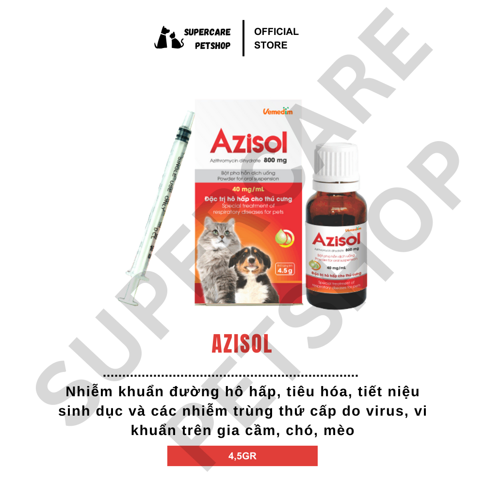 Azisol VEMEDIM 4.5gr - Respiratory, Digestive, Urinary Tract Infections ...