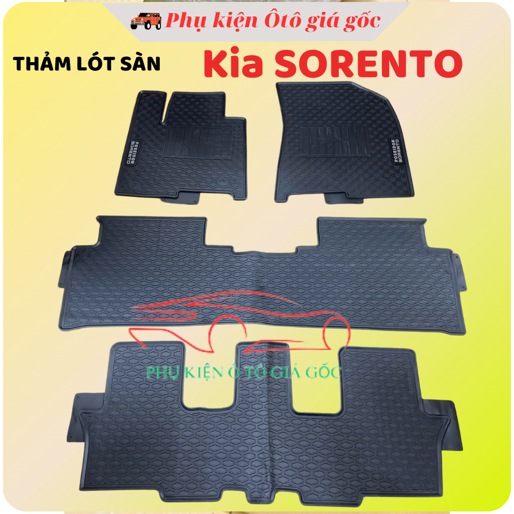 Rubber Floor Mats for Kia Sorento 2024-2025 - odorless, molded rubber ...