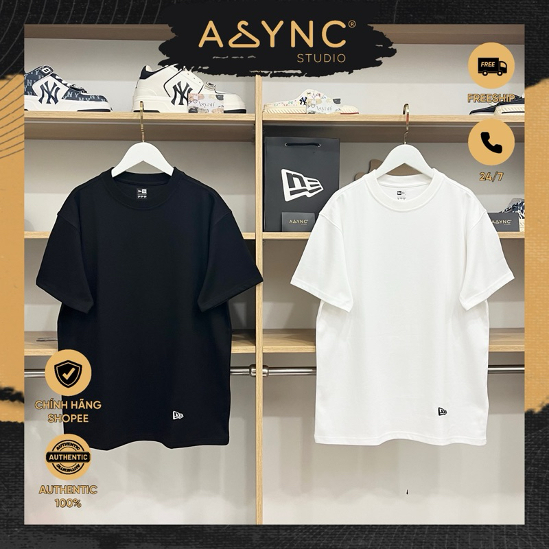 (Auth) Pack of 2 Genuine New Era Logo Embroidered Plain T-shirts in ...