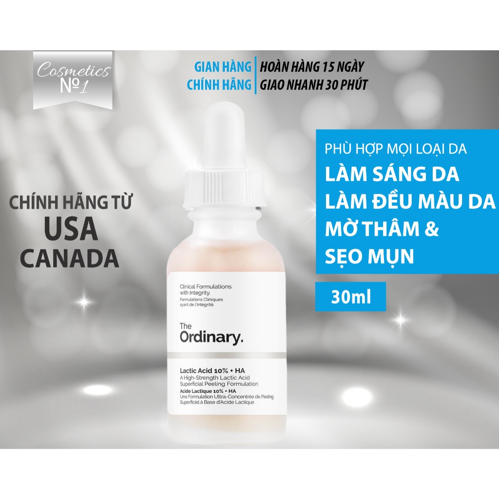 The Ordinary Lactic Acid 10% + HA - Chemical Exfoliator, Moisturizer ...