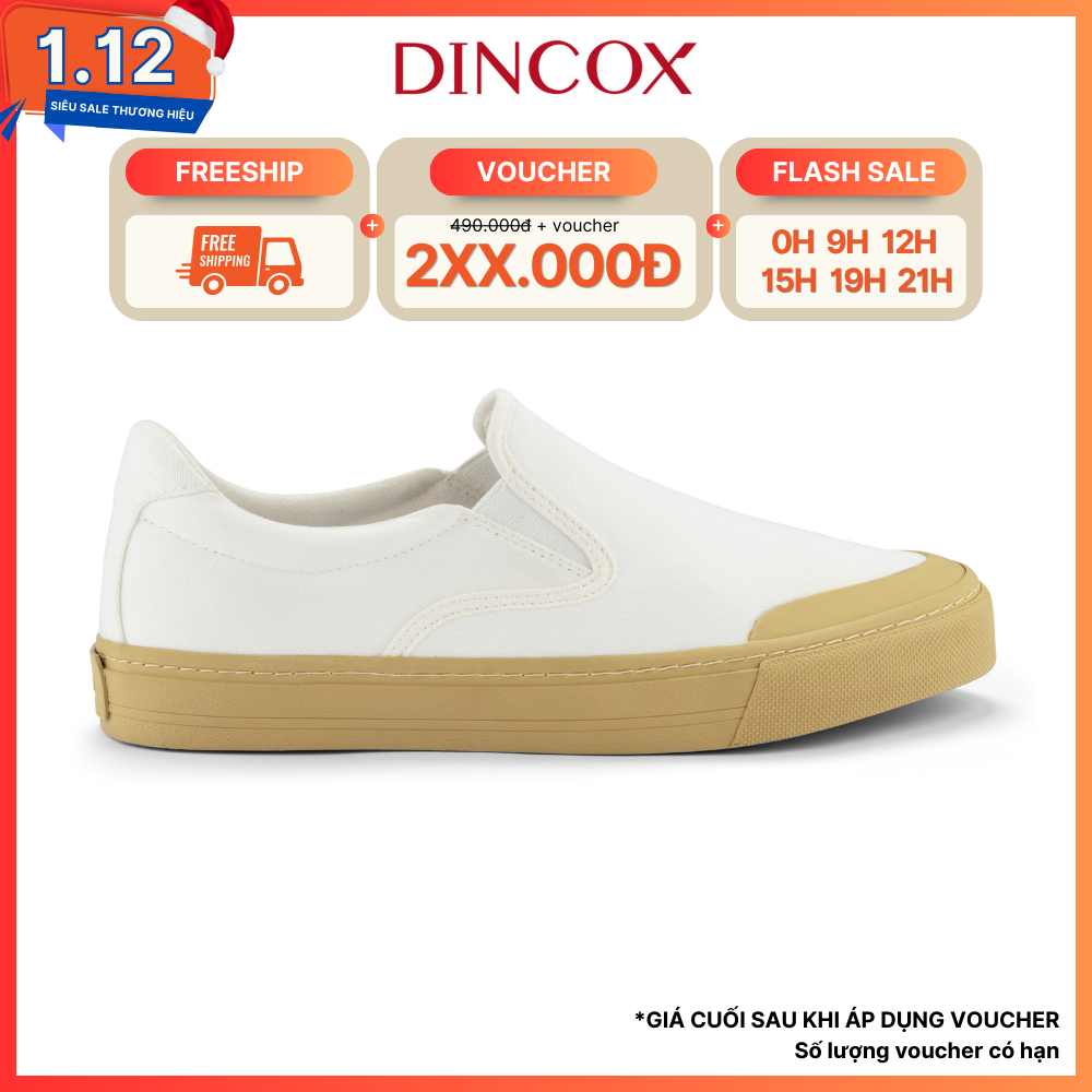 Dincox DC20 White Men's Canvas Sneakers Simple, Elegant Dincox | Shopee ...