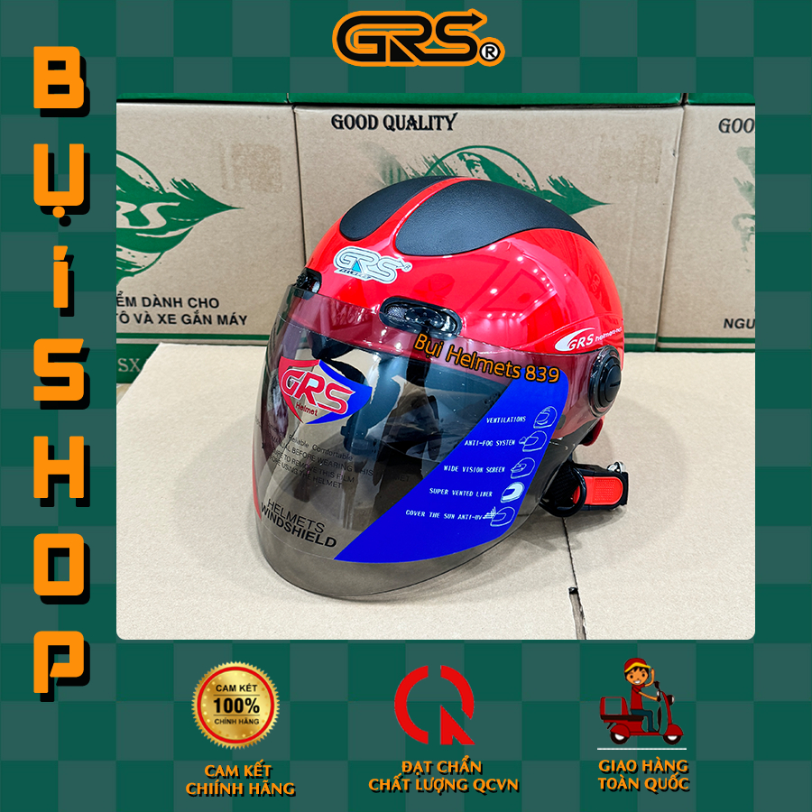 New GRS A102k half-head Helmet with long glass FULL COLORS - Helmet ...