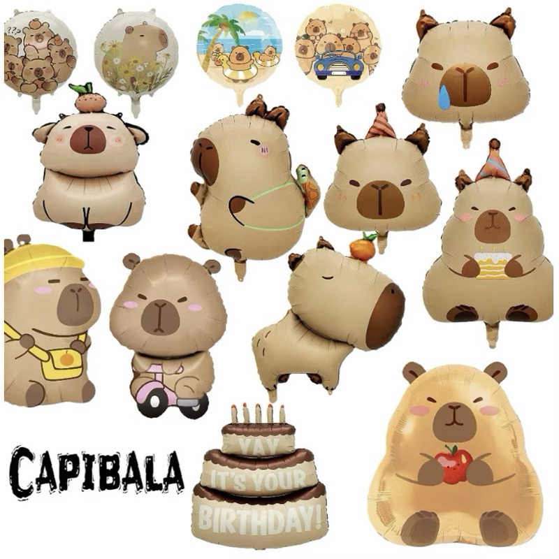 Capybara - Cute CapyBara Happy Birthday String, Character Balloon ...