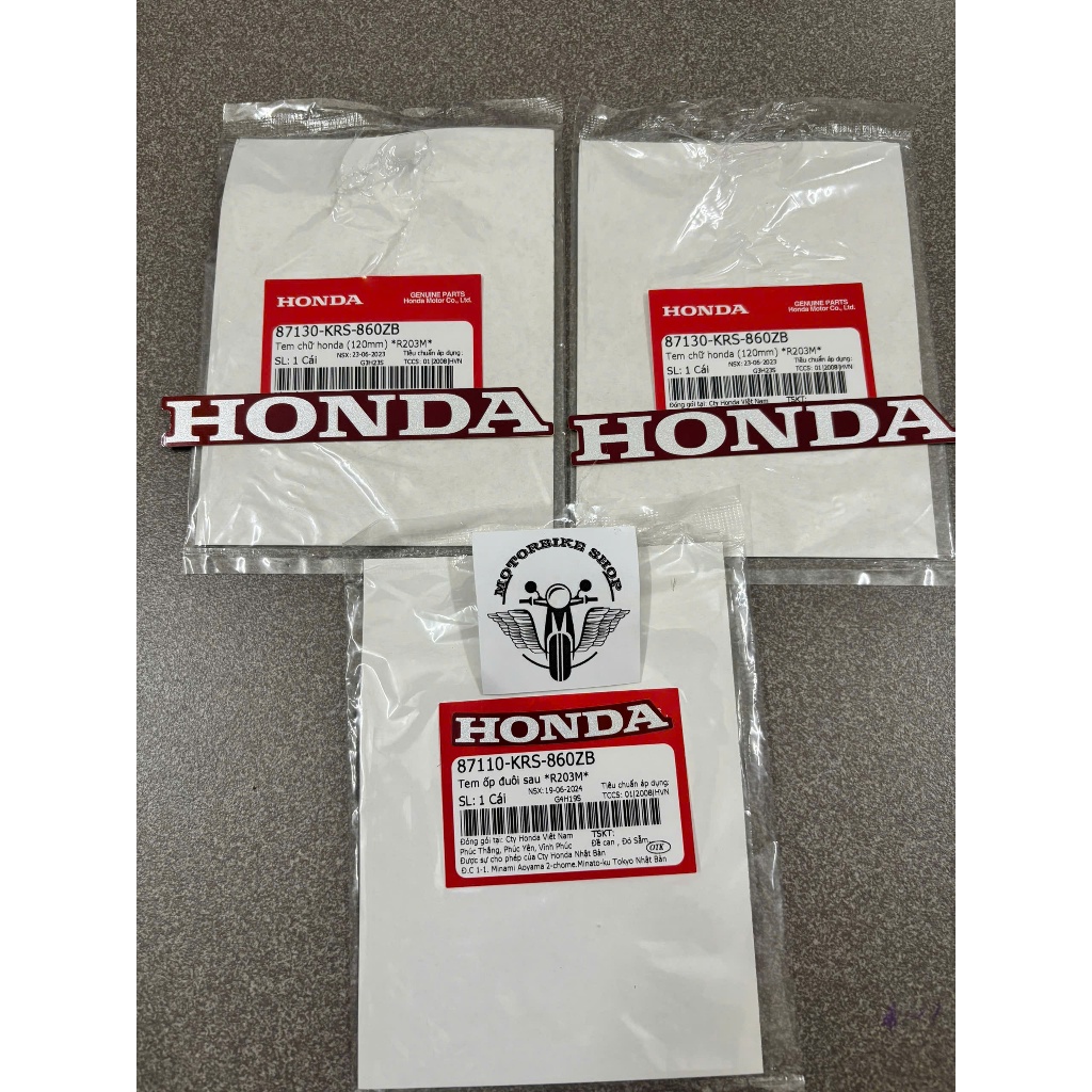 Honda lettering stamp in small red wave turtle 87130KRS860ZB ...