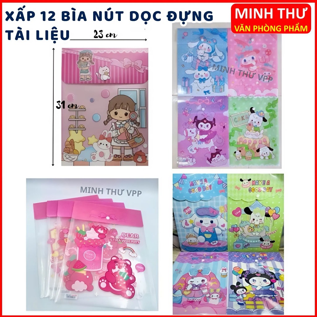 (Wholesale) Pack of 12 vertical button covers to hold A4 documents with ...