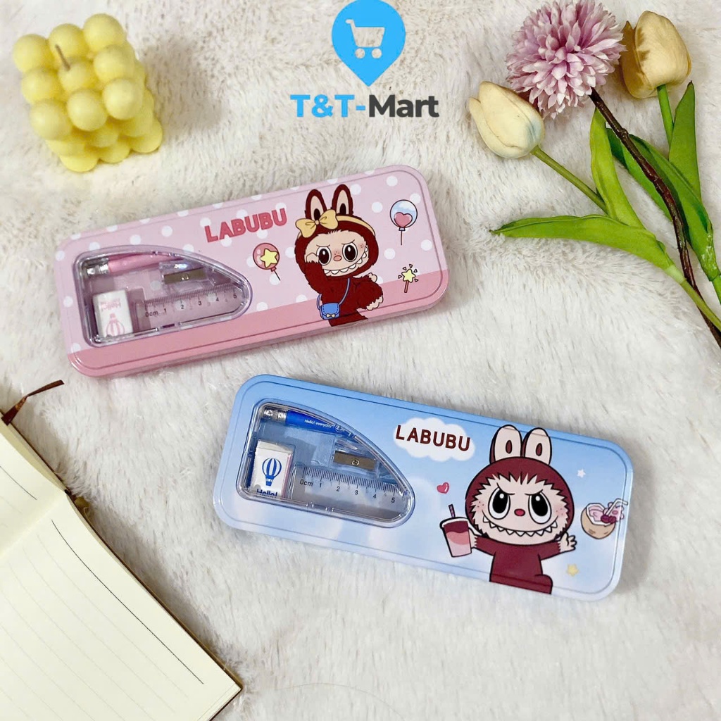 Cute Labubu Cartoon 2 Compartment Pen Case for Students - Includes ...