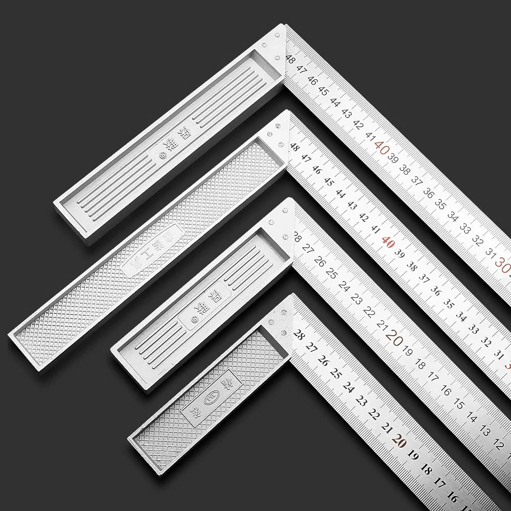 Triangular vise ruler, L-shaped perpendicular to measure right angles ...