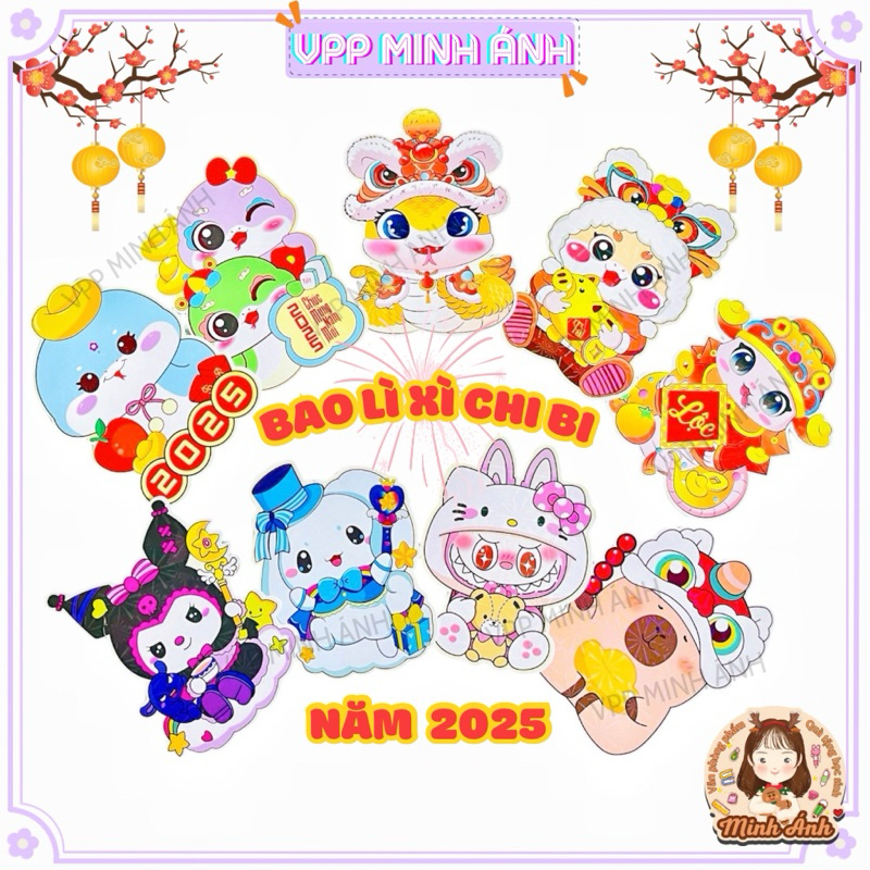 Combo of 5 Chibi Snake Red Packets 2025 (Select Model) Cute Year of the ...