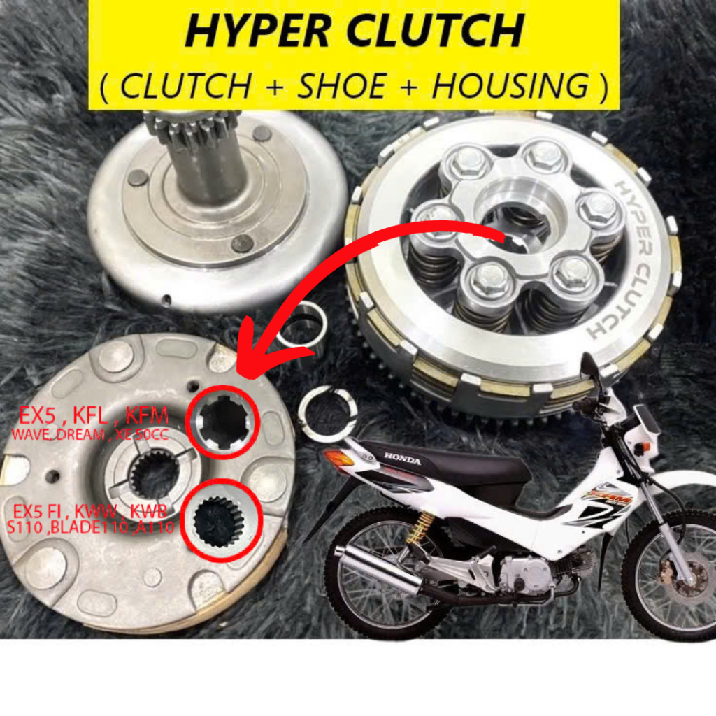 XO Full HYPER Complete Clutch Super Grip 6 Springs for Wave110 KFL KFM ...