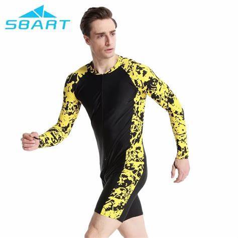 Men's Swimsuit SBART Black Yellow Jumpsuit | Shopee Malaysia