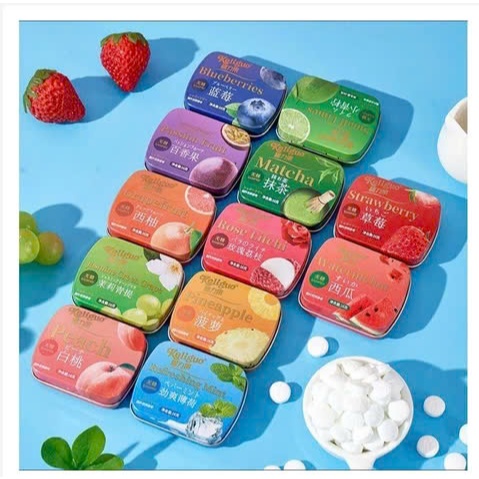 Sugar-free Fruit Flavored Mint Lozenges Iron Box | Shopee Malaysia