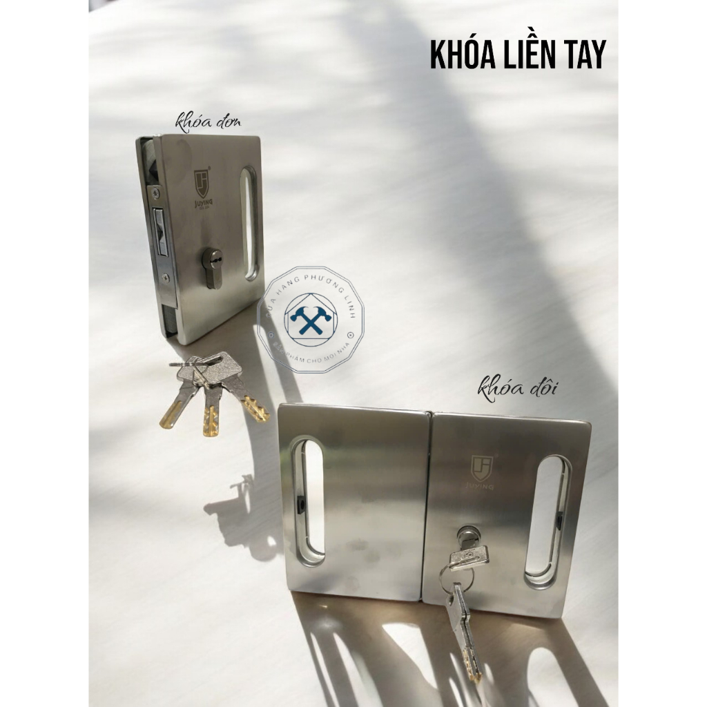 Tempered glass door lock, 2-wing and 1-wing recessed sliding handle ...