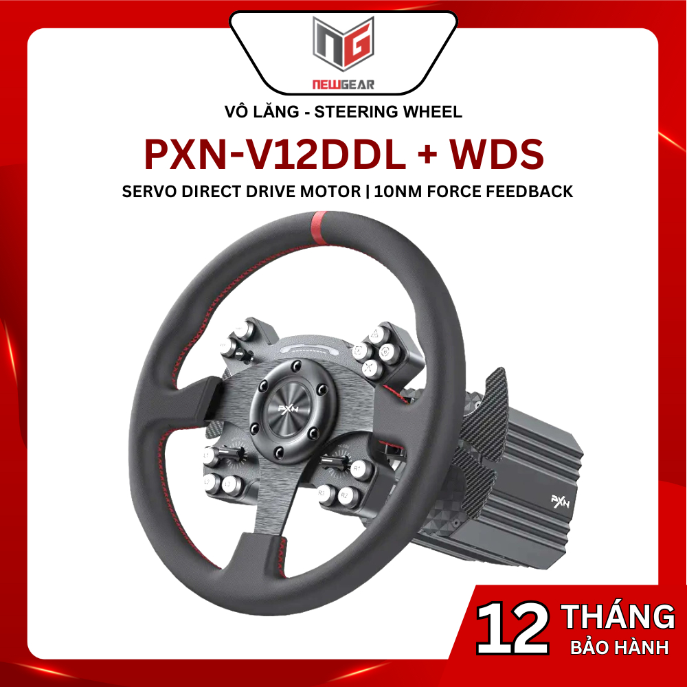 Pxn-v12lite includes WDL Steering Wheel + Base + Pedal PDHM Bundle Sim Racing, Servo Direct ...
