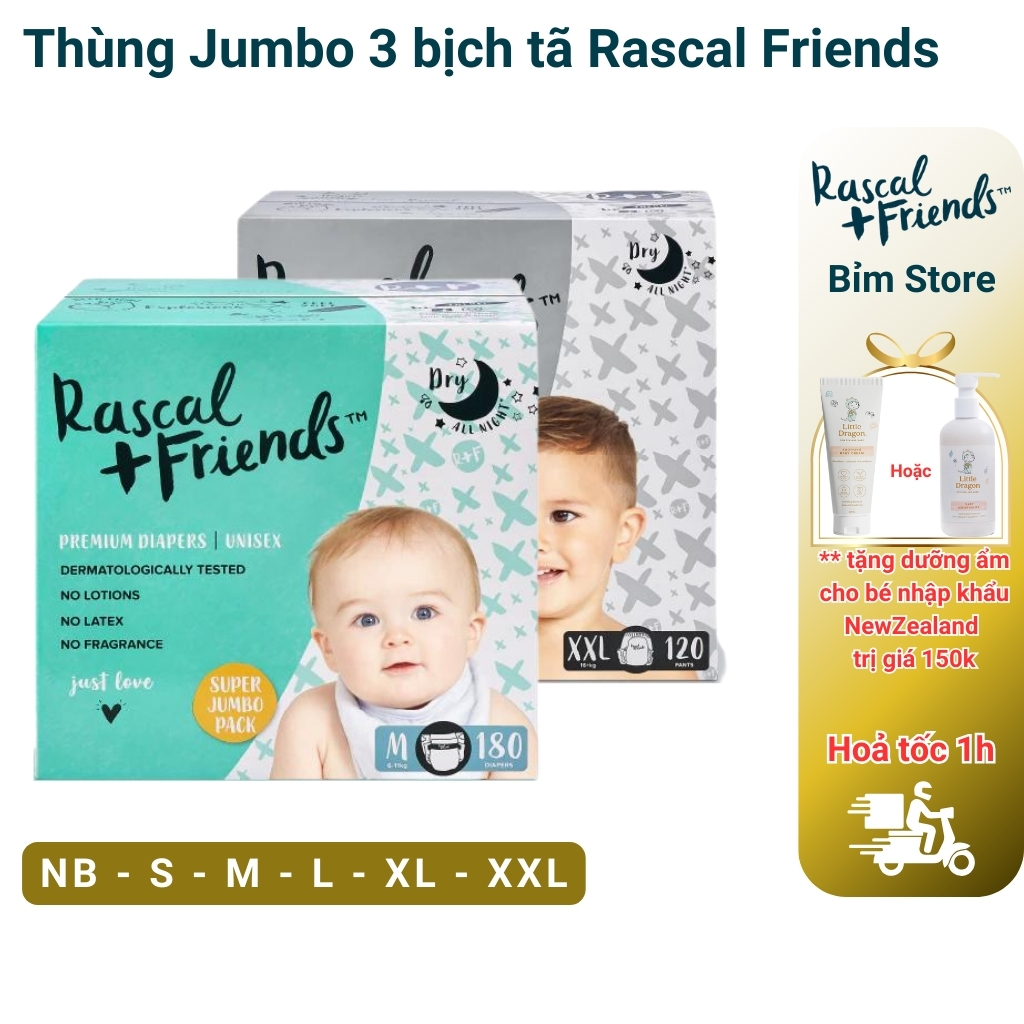 Jumbo box of 3 rascal friend diapers, rascal and friend New Zealand ...