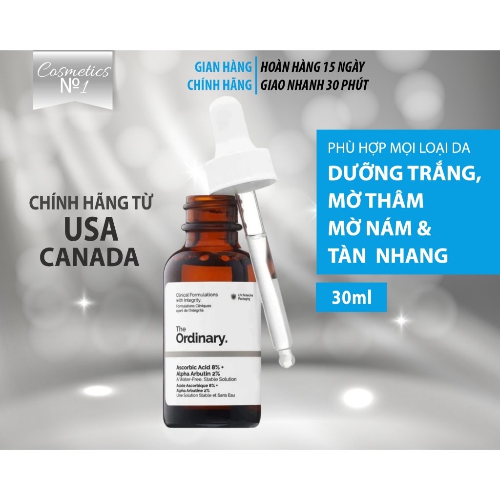 The Ordinary Ascorbic Acid 8% + Alpha Arbutin 2%-Aging Serum, Skin ...