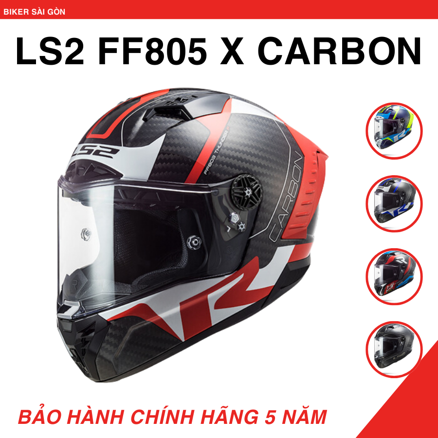 Fullface Racing LS2 FF805 Thunder Carbon Helmet - Biker | Shopee Malaysia
