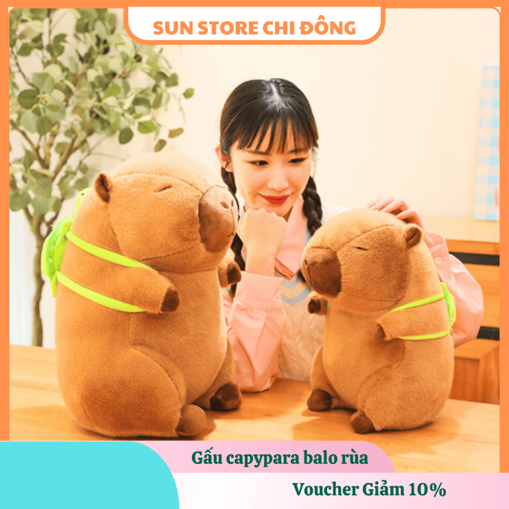 Capybara turtle teddy bear Cute plush Capybara doll, Gift for children ...