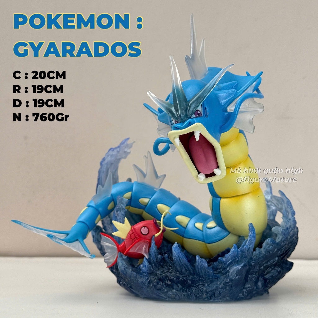 Pokemon model Gyarados water dragon has 2 colors, red and blue, 20cm ...