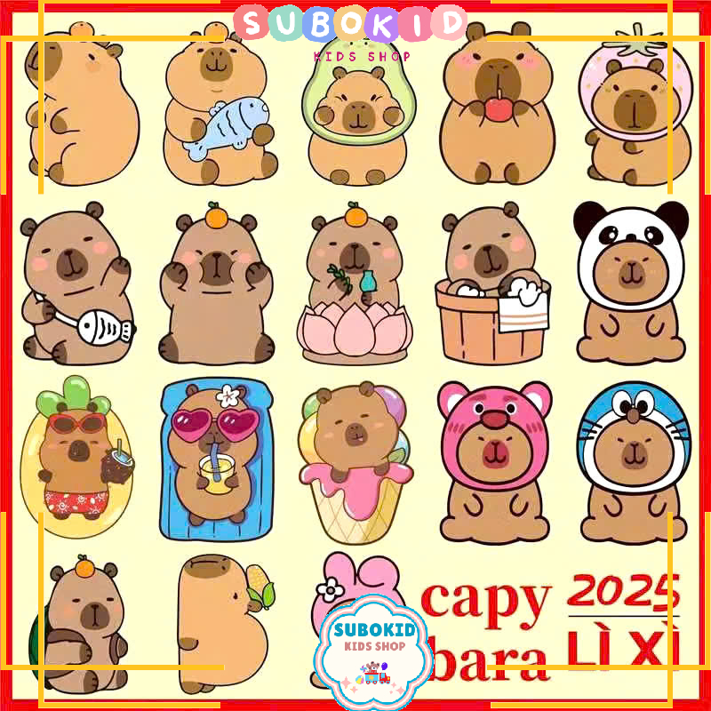 Set of 10 adorable Capybara lucky money envelopes for children mixed ...