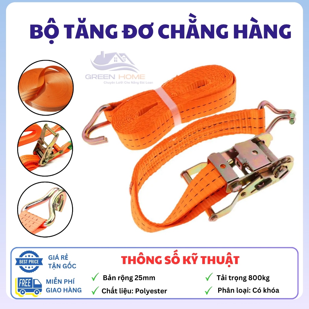 Cargo Lashing Rope Set 800KG Load Capacity 25mm Version With Full Lock ...