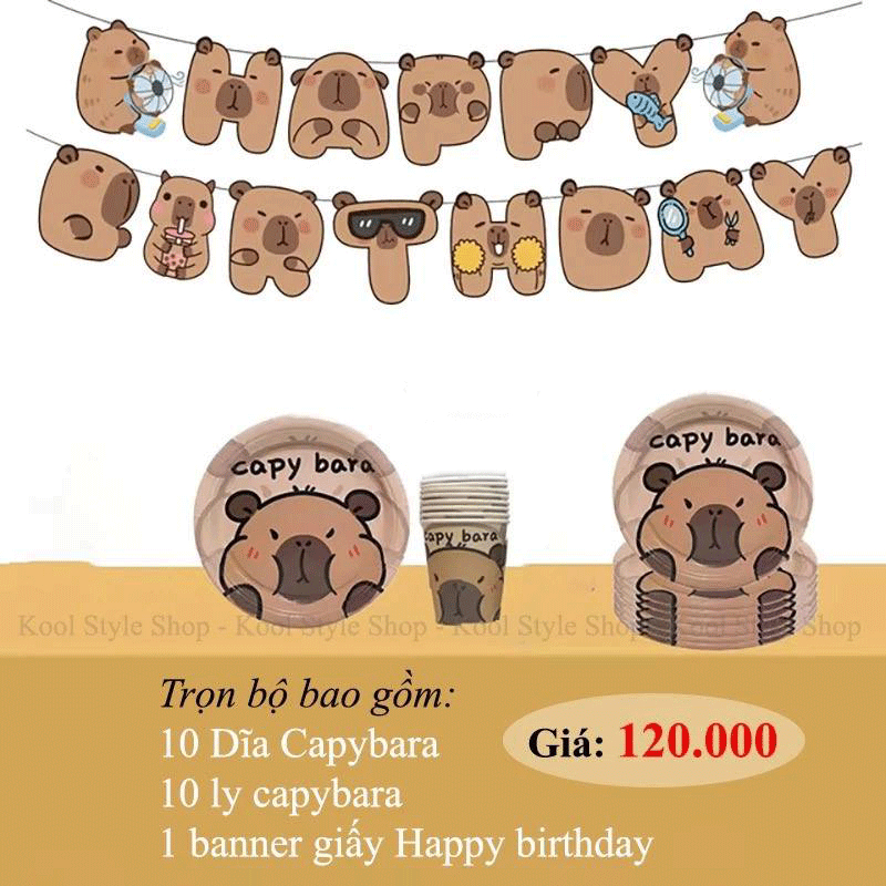 Convenient Capybara themed birthday party table decoration accessories ...
