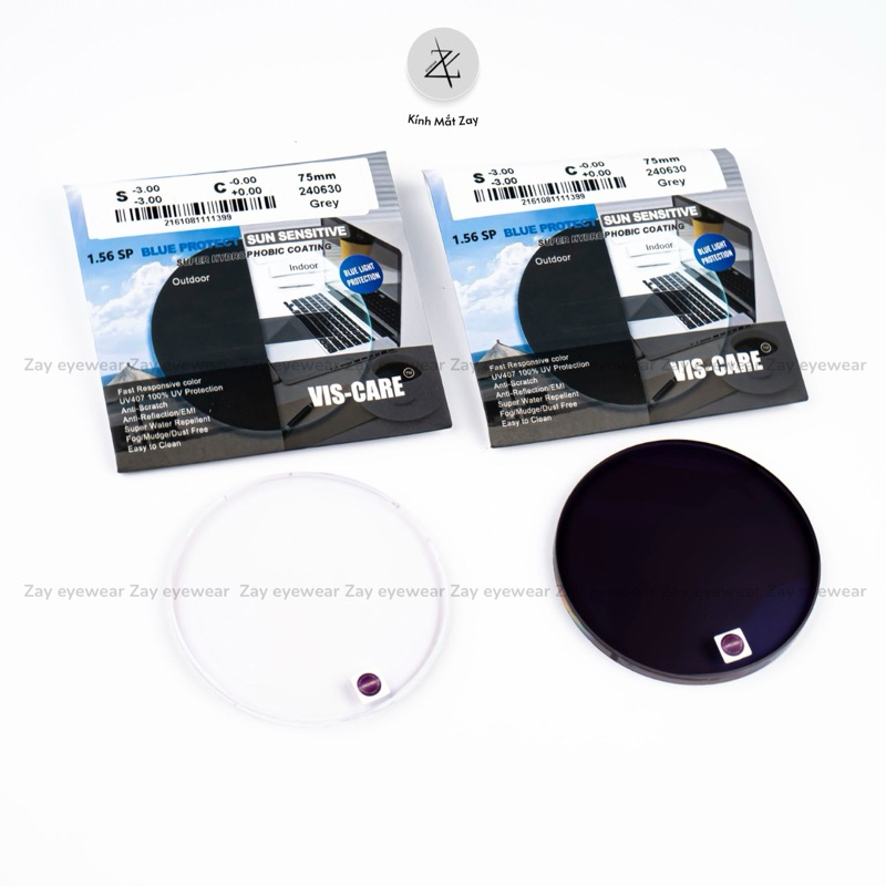 Vis Care 1.56 Lenses Smoke color change Anti-blue light UV rays Anti ...