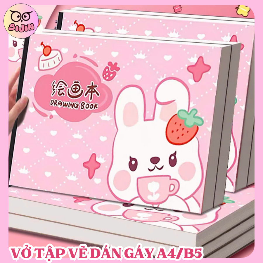 Set of 5 A4/B5 drawing notebooks with glued spines, drawing notebooks ...